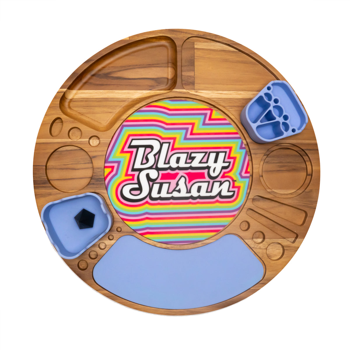 Teakwood Blazy Susan Spinning Rolling Tray – Ralphy's World