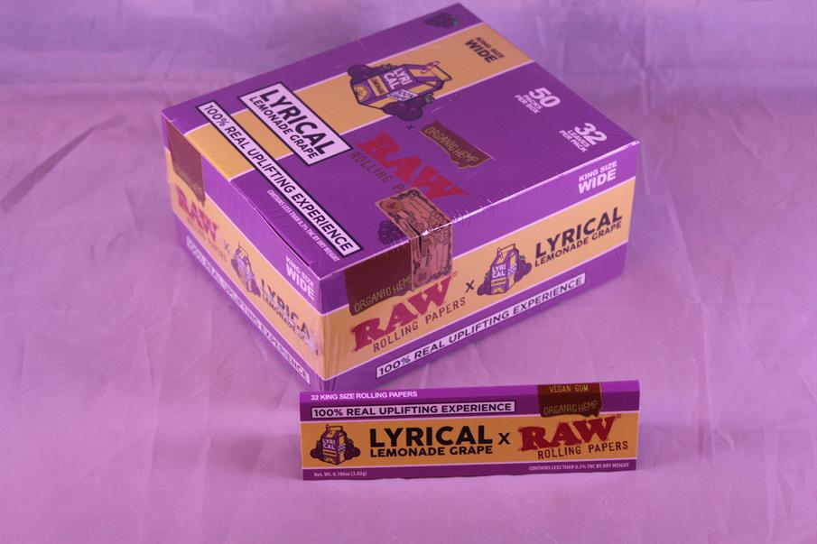 RAW X LYRICAL LEMONADE GRAPE KING SIZE WIDE ROLLING PAPERS – Ralphy's World