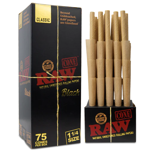 RAW BLACK CONES- 75 PACK – Ralphy's World